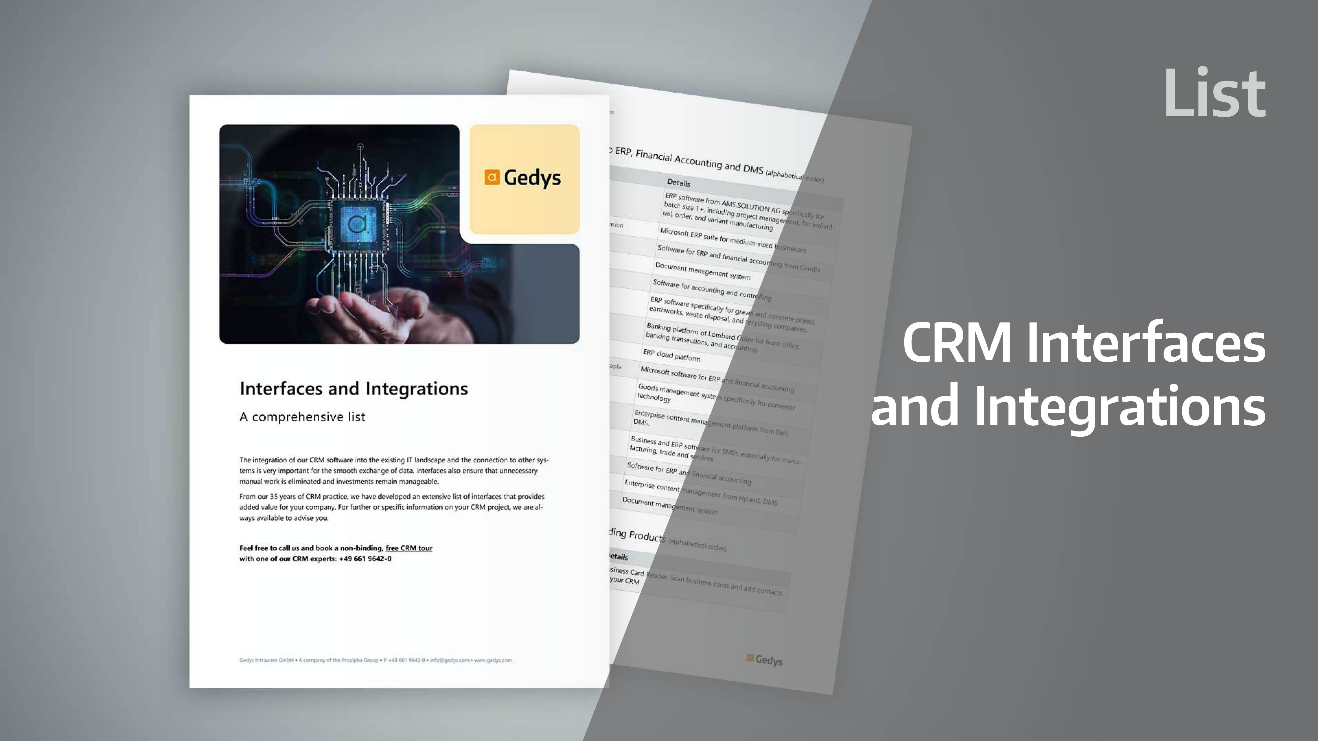 CRM interfaces and integrations: How to expand sensibly! | Gedys
